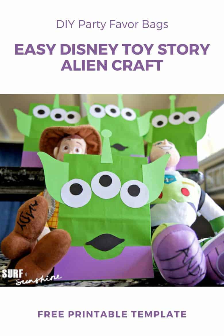 DIY Disney Toy Story Alien Craft: Party Favor Bags