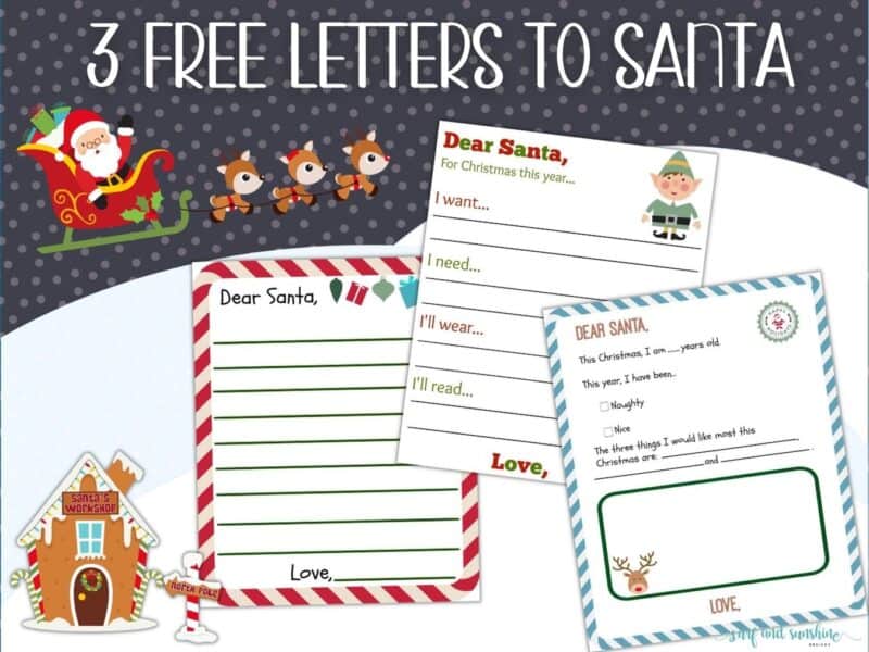 4 Free Printable Letters To Santa + How To Get A Reply