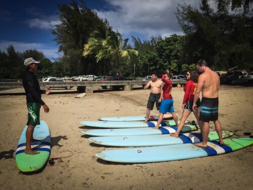 Learning How To Surf In Kauai